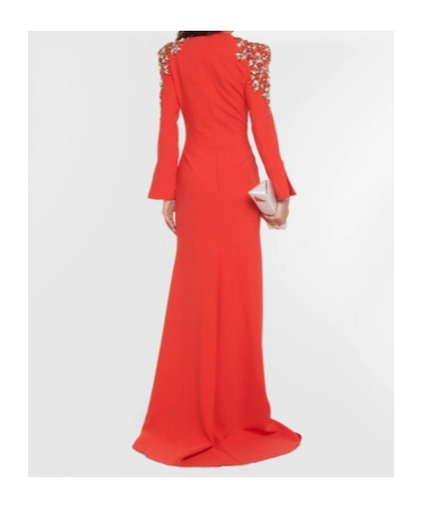 Jenny Packham V-neck Crepe Dress
