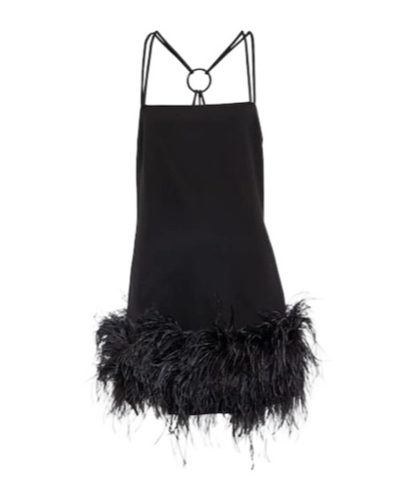 Attico Fujiko Feather-trimmed Minidress
