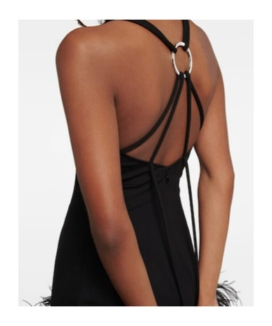 Attico Fujiko Feather-trimmed Minidress
