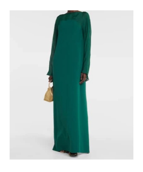 SAFIYAA LONDON Silk-trimmed Kaftan
