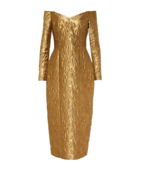EMILIA WICKSTEAD Burleigh Floral Jacquard Midi Dress - Brown