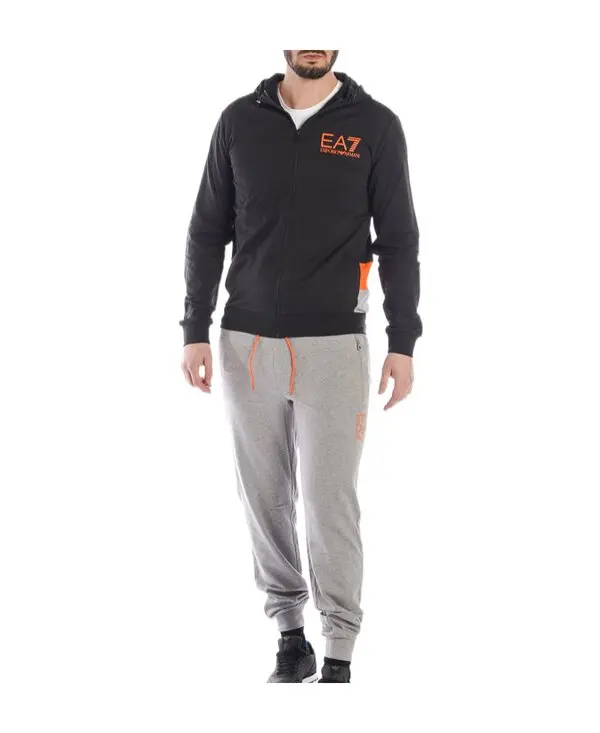 EA7 Zipper Sweater And Trousers Set - Black