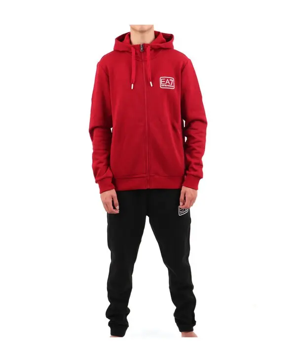 EA7 Zipper Sweater And Trousers - Red