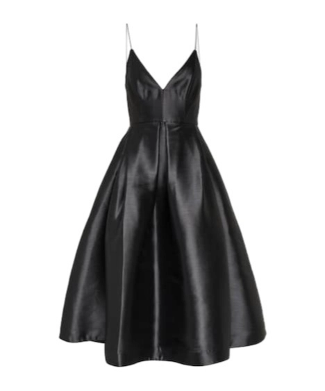 Alex Perry Pleated Silk Faille Midi Dress
