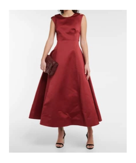 EMILIA WICKSTEAD Cut Out Satin Midi Dress