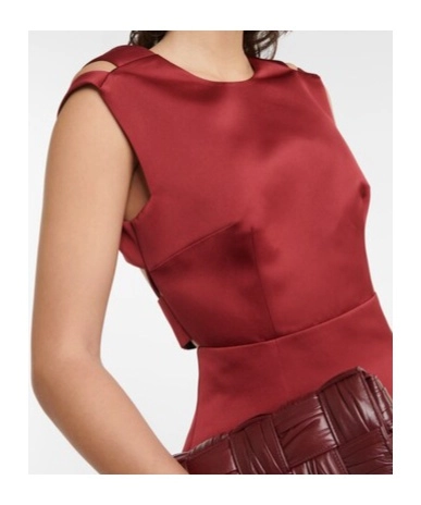 EMILIA WICKSTEAD Cut Out Satin Midi Dress