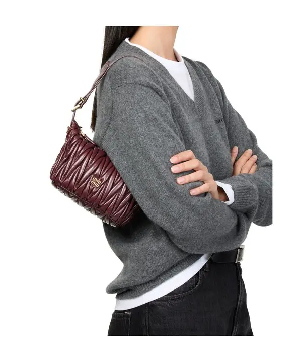 Miu Miu Quilted Logo Shoulder Bag