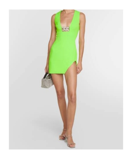 David Koma Embellished Asymmetric Mini Dress