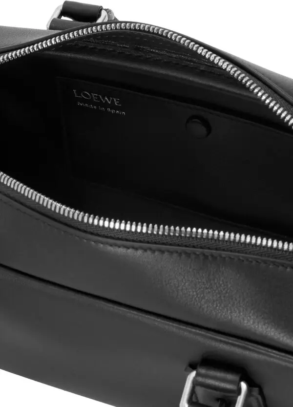 Loewe Amazona 23 Cropped Bag In Shiny Calfskin - Black