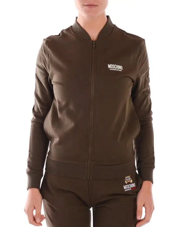Moschino Logo Zipper Casual Jacket - Green