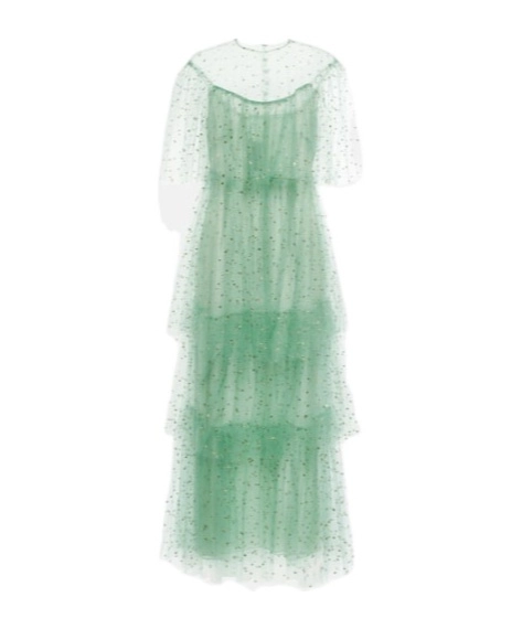 Monique Lhuillier Embellished Tulle Midi Dress - Green
