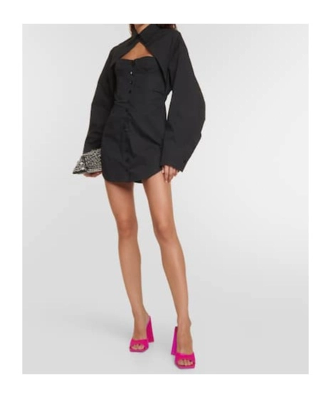 Attico Cutout Cotton-blend Minidress