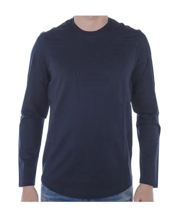 Emporio Armani Navy Blue Round-necked T-shirt - Black