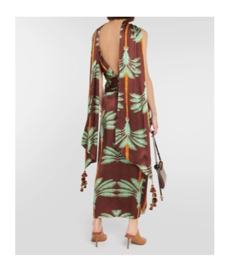 Johanna Ortiz Embroidered Printed Silk Maxi Dress