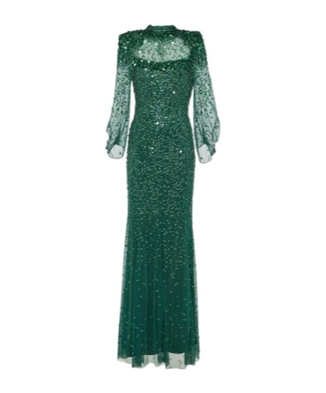 Jenny Packham Embellished Tulle Gown - Green