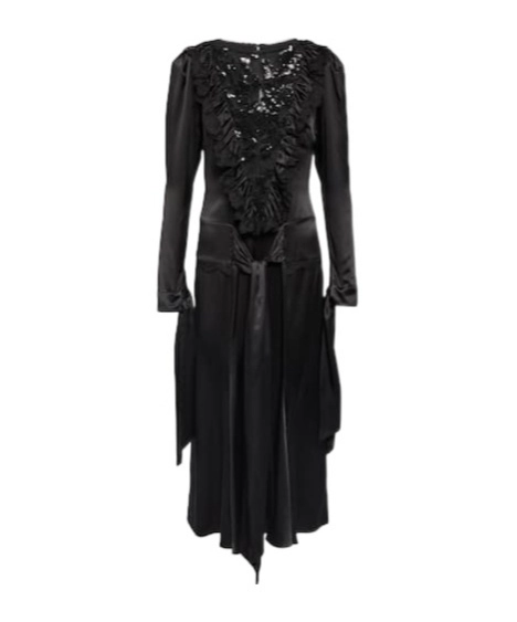 RODARTE Embellished Silk-satin Midi Dress - Black