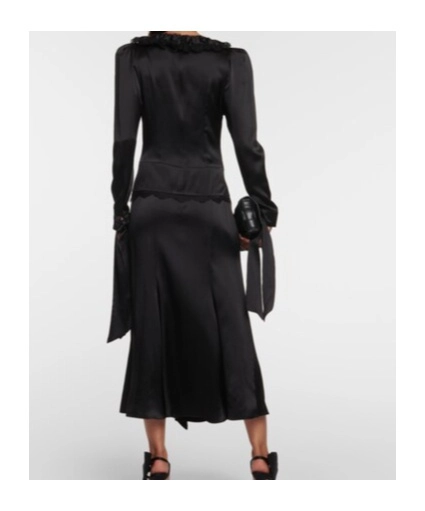 RODARTE Embellished Silk-satin Midi Dress