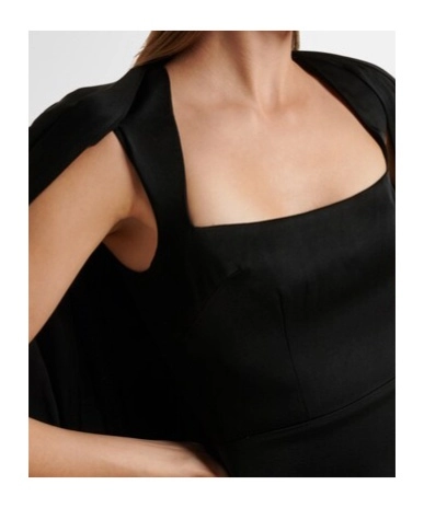 Alex Perry Caped Satin Gown