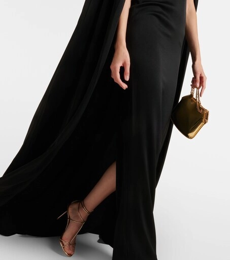 Alex Perry Caped Satin Gown