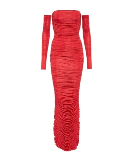 Alex Perry Hyland Embellished Jersey Gown - Red