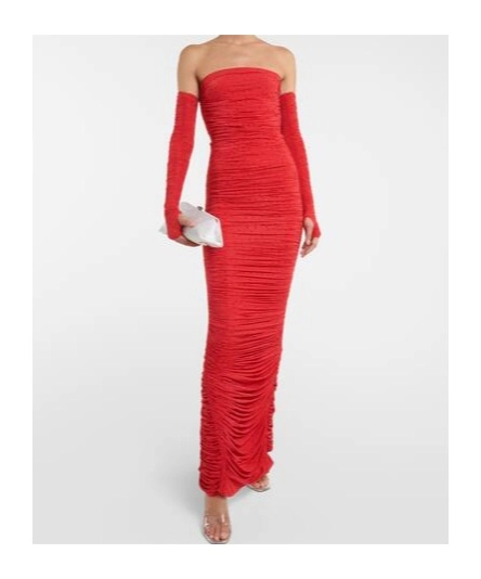Alex Perry Hyland Embellished Jersey Gown - Red