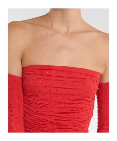 Alex Perry Hyland Embellished Jersey Gown - Red