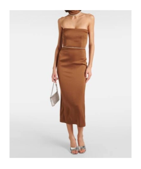 Alex Perry Crystal Embellished Strapless Midi Dress
