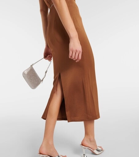 Alex Perry Crystal Embellished Strapless Midi Dress