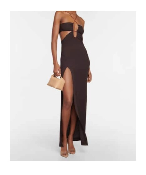 NENSI DOJAKA Cutout Jersey Maxi Dress - Black