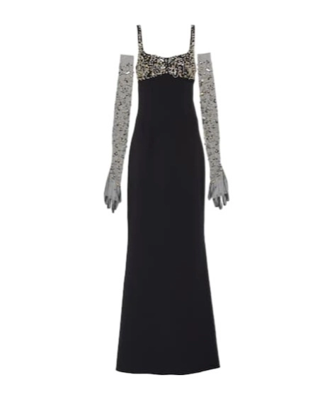 SAFIYAA LONDON Beatriz Embellished Gown With Astin Gloves