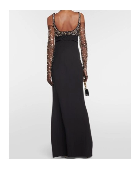 SAFIYAA LONDON Beatriz Embellished Gown With Astin Gloves