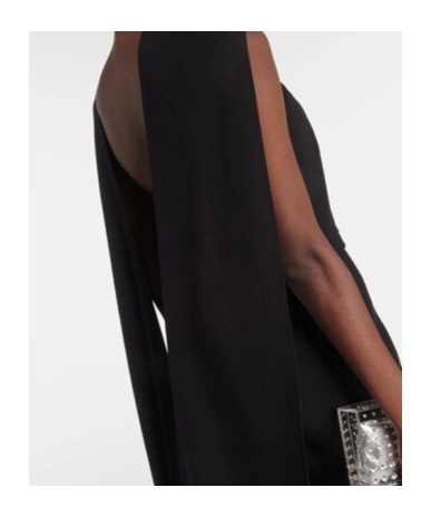 SAFIYAA LONDON Lilien Caped Crepe Gown