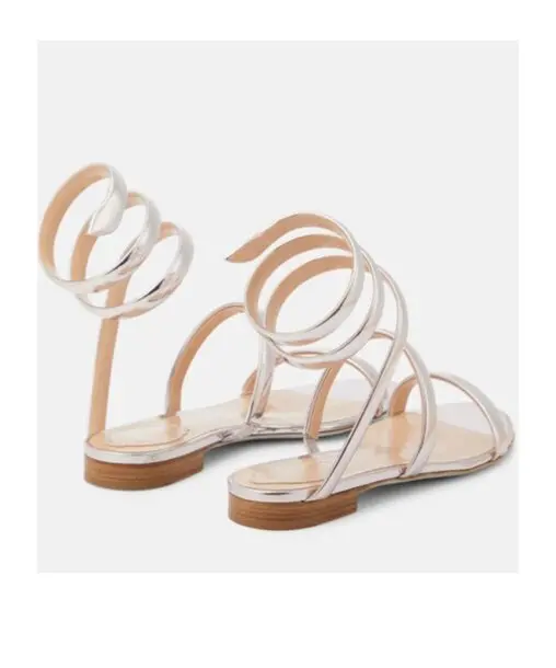 Rene Caovilla Cleo Mirrored Leather Sandals