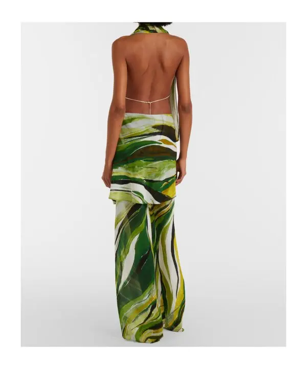 Christopher Esber Printed Silk Wide-leg Pants