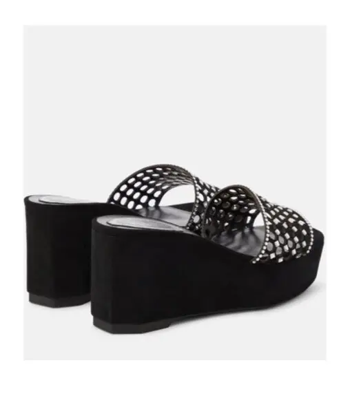 Rene Caovilla Embellished Suede Platform Slides