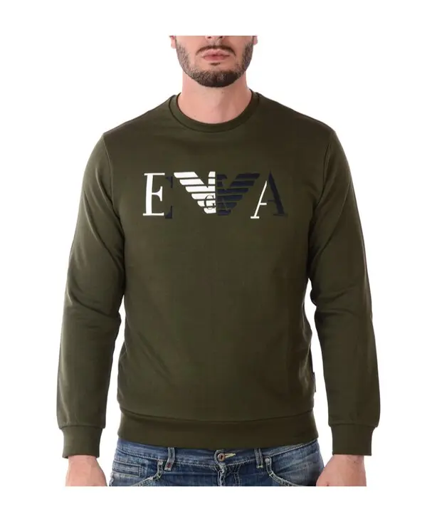 Emporio Armani Logo Round-necked Sweater - Green