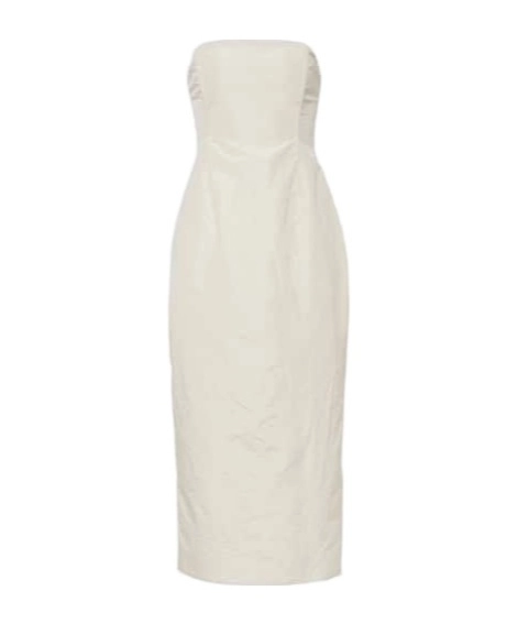 Magda Butrym Strapless Silk Taffeta Midi Dress
