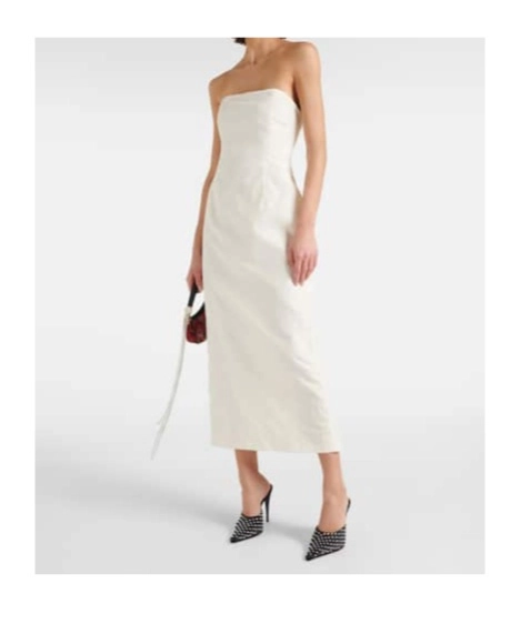 Magda Butrym Strapless Silk Taffeta Midi Dress