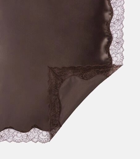 Magda Butrym Lace-trimmed Silk Satin Scarf