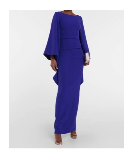SAFIYAA LONDON Boat N Flared Belted Maxi Dress