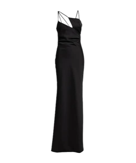 Attico Melva Asymmetric Maxi Dress - Black