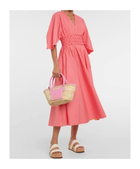 ROKSANDA Esti Cotton Poplin Midi Dress - Pink