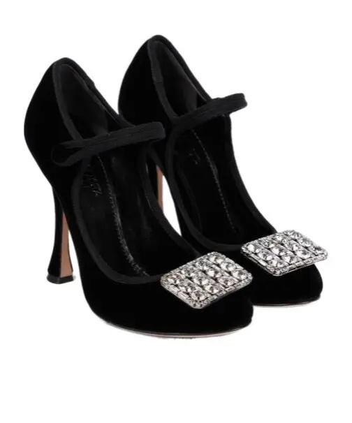 Giambattista Valli Embellished Velvet Pumps - Black