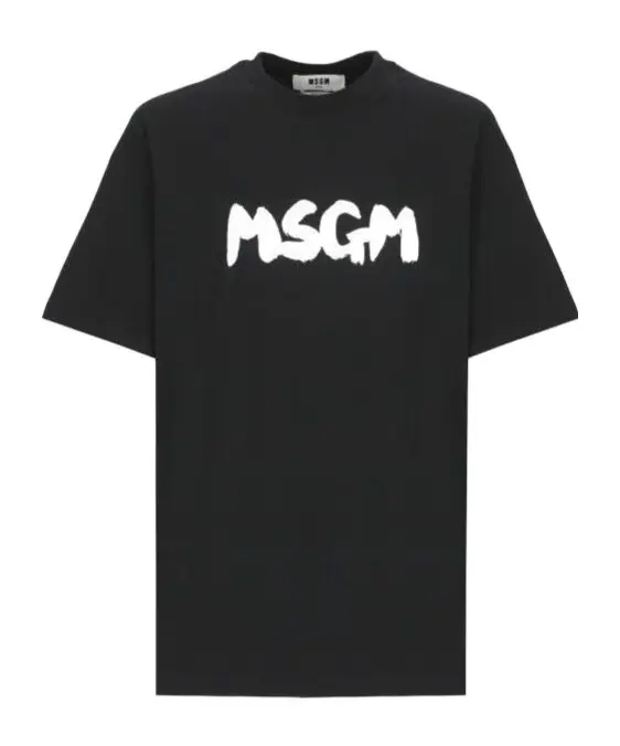 MSGM Logo-printed Crewneck T-shirt - Black