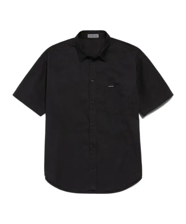 Balenciaga Workwear Short Sleeve Shirt - Black