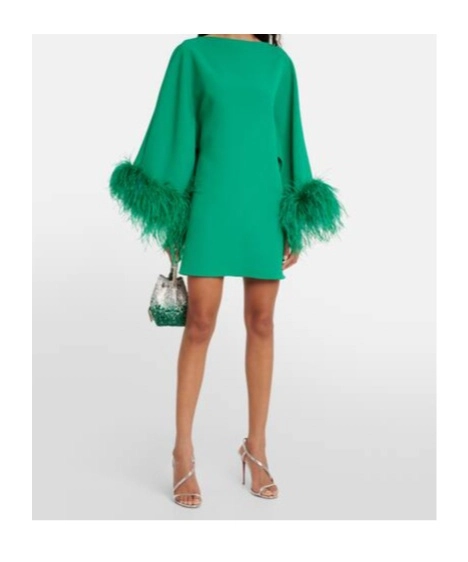 SAFIYAA LONDON Arama Feather-trimmed Mini Dress