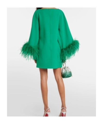 SAFIYAA LONDON Arama Feather-trimmed Mini Dress