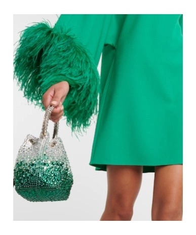 SAFIYAA LONDON Arama Feather-trimmed Mini Dress