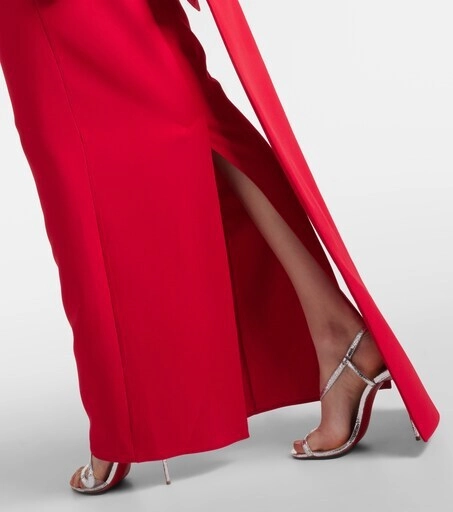SAFIYAA LONDON Embroidered Cape Crepe Gown