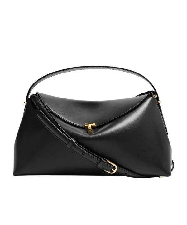 TOTEME T-lock Logo Shoulder Bag - Black